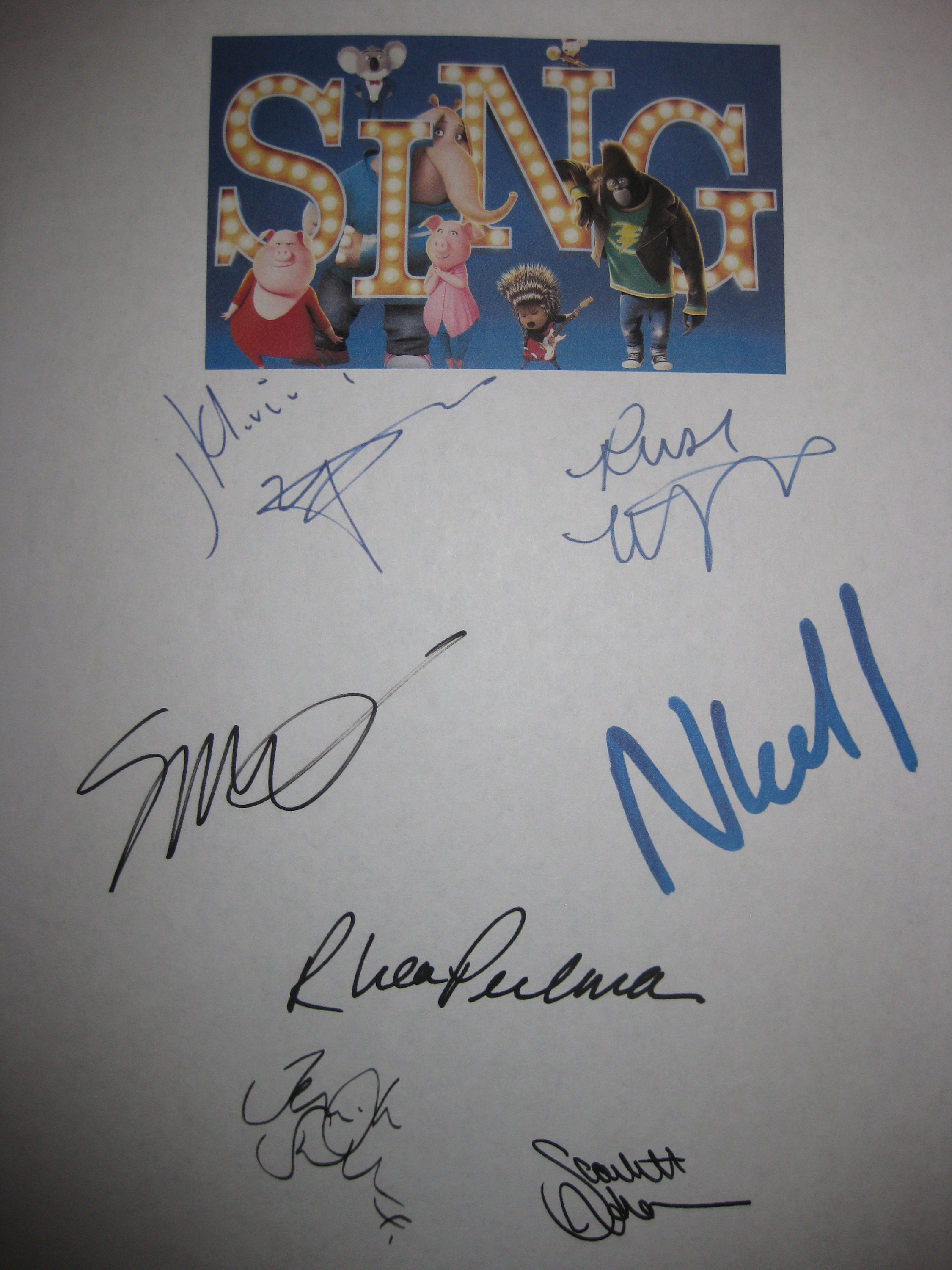 Sing Signed Film Movie Script Screenplay X7 Autograph Matthew ...