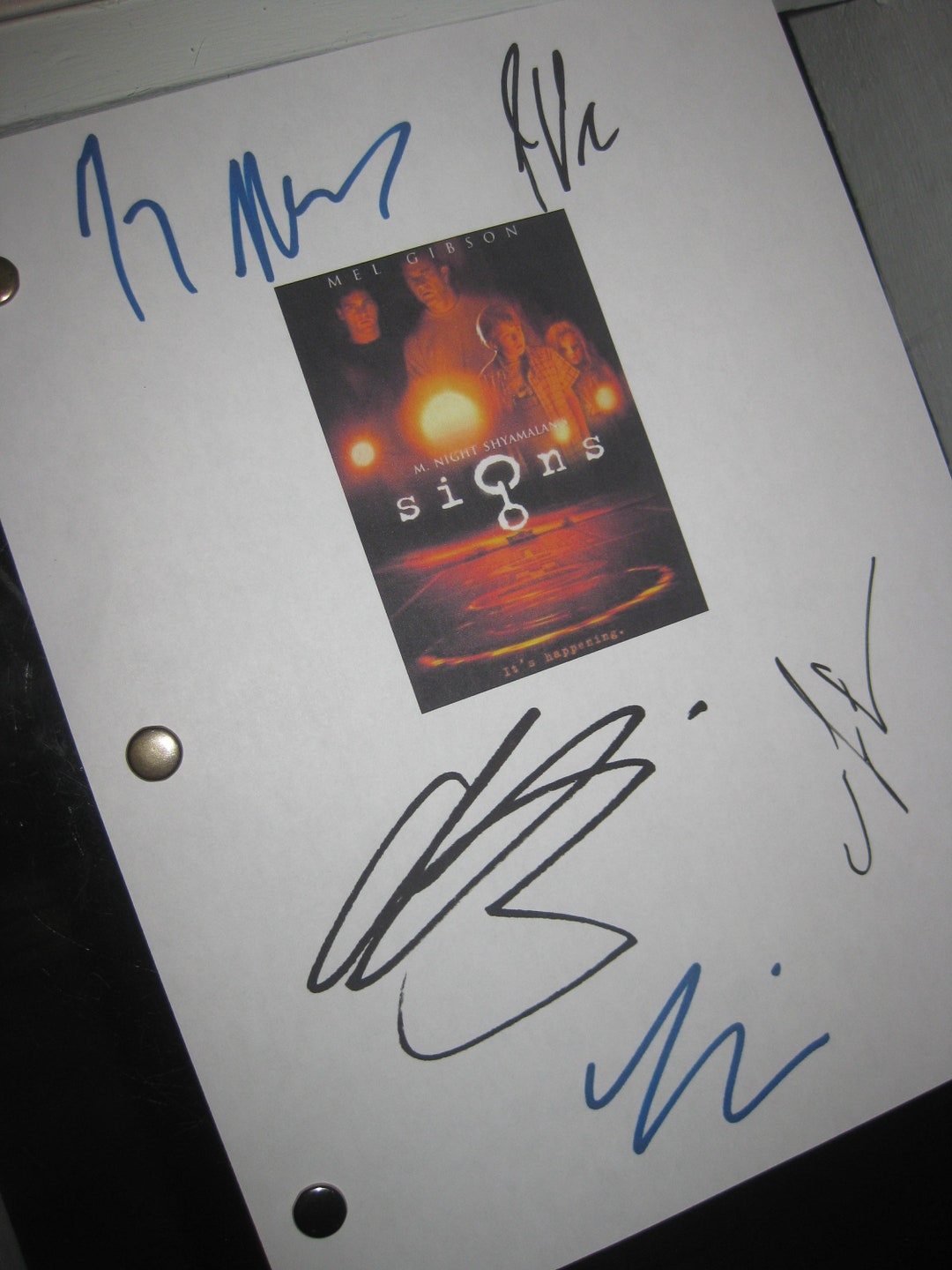 Signs Signed Film Movie Script Screenplay X5 Autographs M Night ...