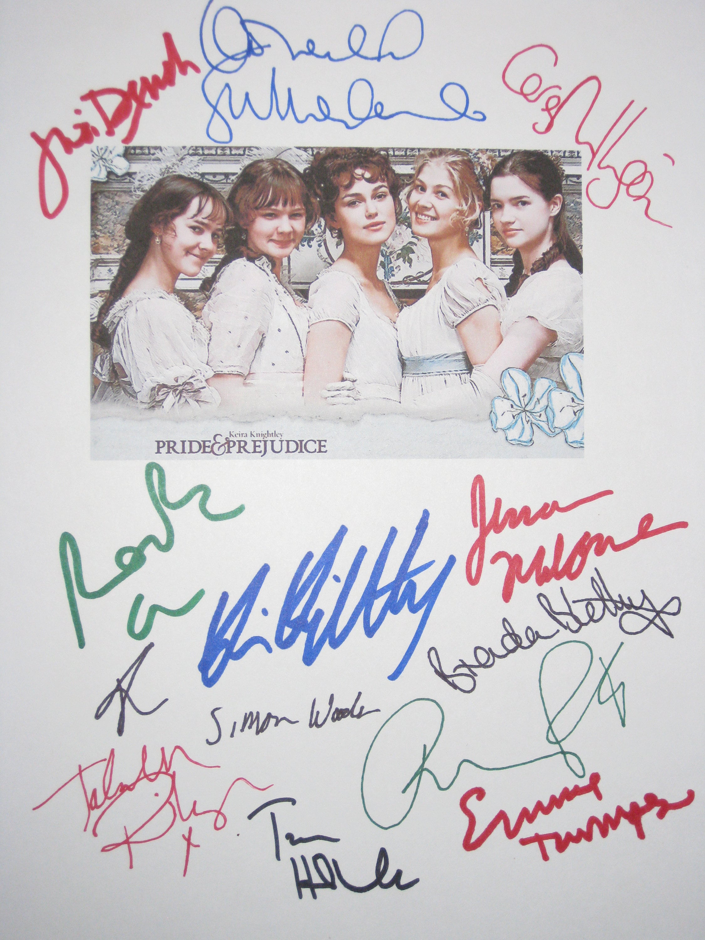 Pride and & Prejudice Signed Film Movie Screenplay Script Autograph X13 ...