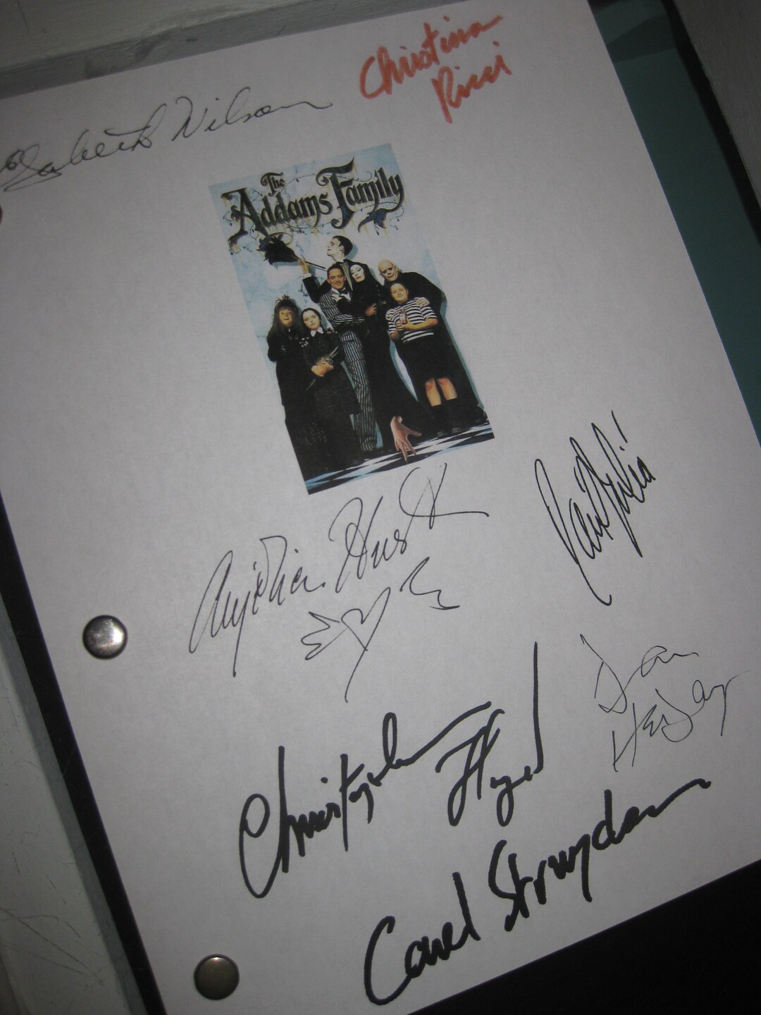 The Addams Family Signed Film Movie Script Screenplay X7 Autograph ...
