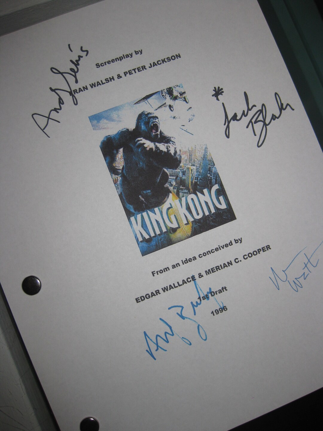 King Kong Signed Movie Film Script Screenplay X4 Autograph Naomi Watts ...