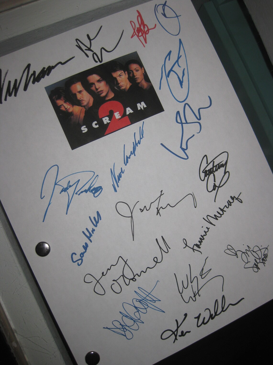 Scream 2 Signed Movie Film Script Screenplay X17 Autograph Wes Craven Neve Campbell Jada Pinkett ...