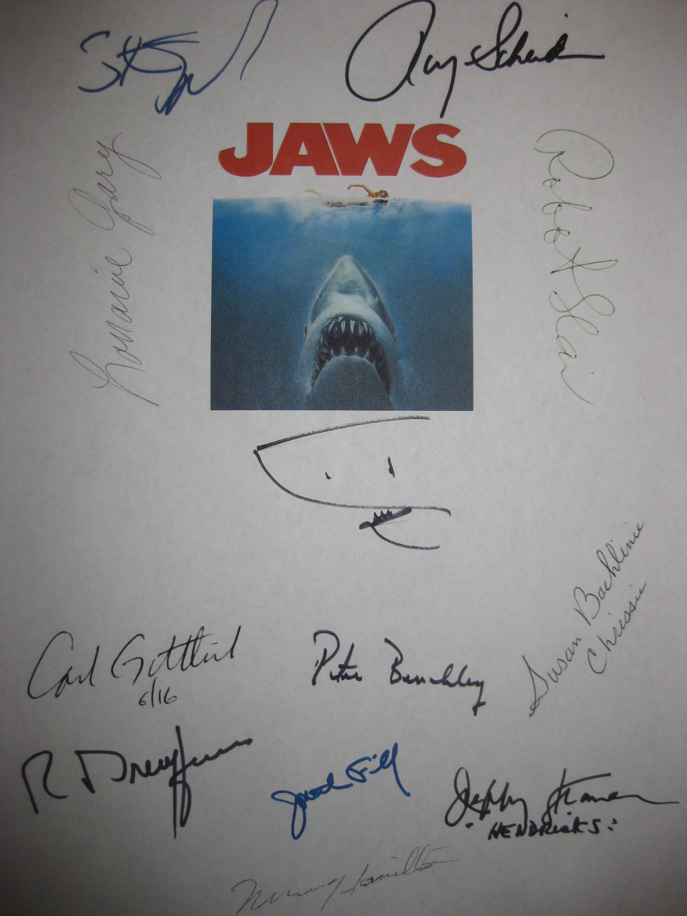 Jaws Signed Film Movie Script Screenplay X11 Autograph Roy Scheider ...