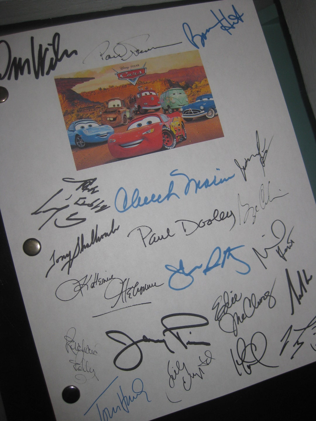 Cars Signed Movie Film Script Screenplay X20 Autograph Owen Wilson Paul ...