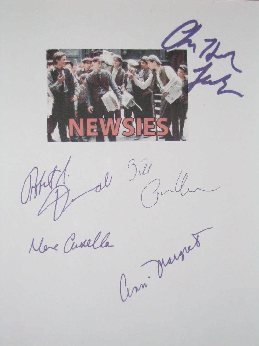 Newsies Signed Movie Film Screenplay Script X5 Christian Bale Robert ...