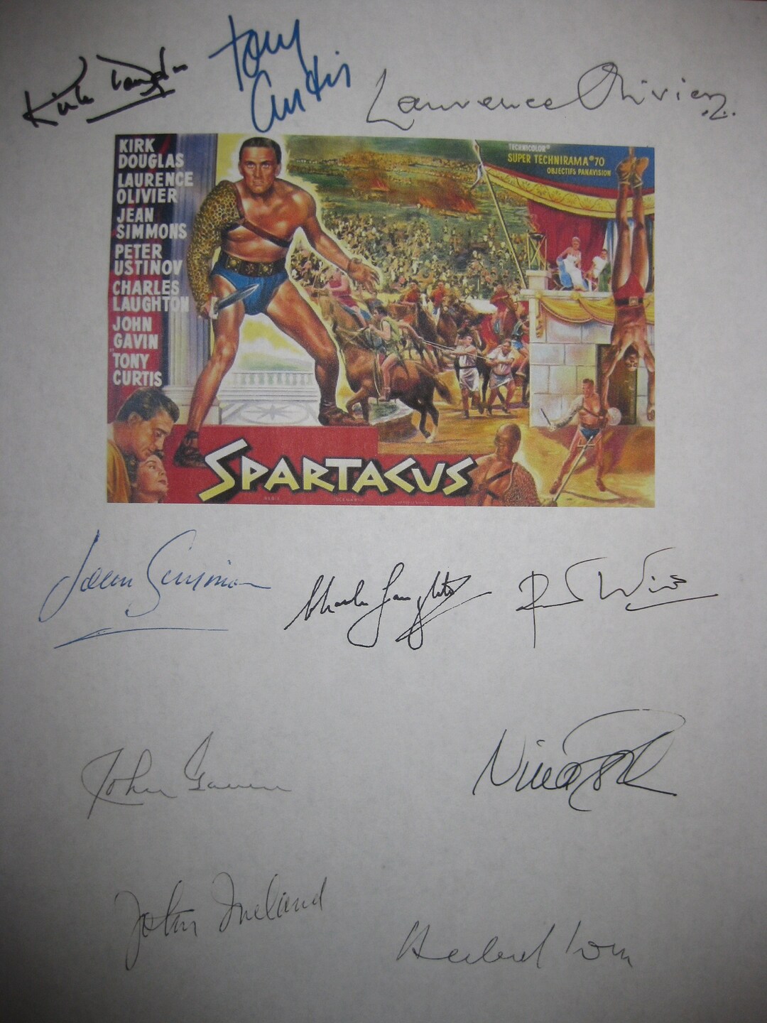 Spartacus Signed Film Movie Screenplay Script X10 Autographs Kirk ...