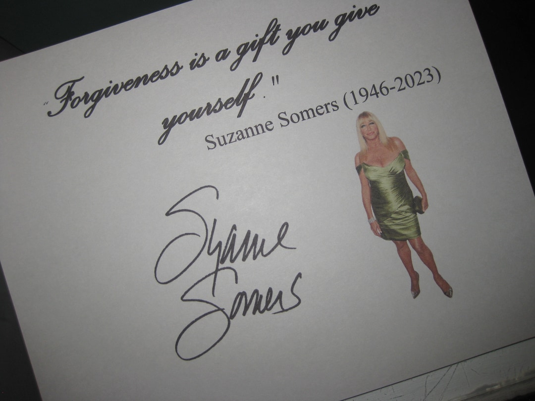 Suzanne Somers Signed Inspirational Quote Autograph Picture Display ...