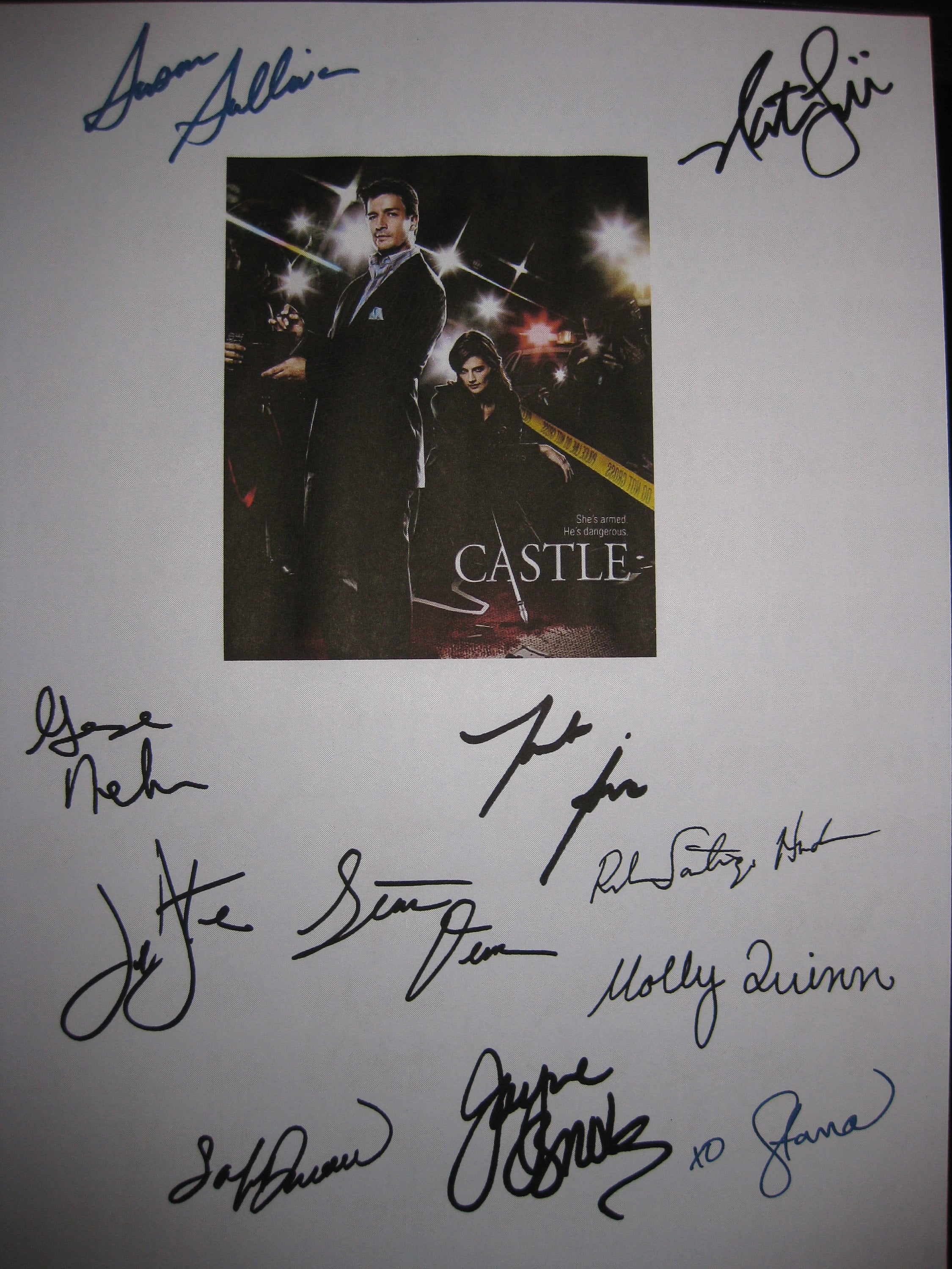 Castle Signed TV Script Screenplay X11 Autographs Nathan Fillion Stana ...