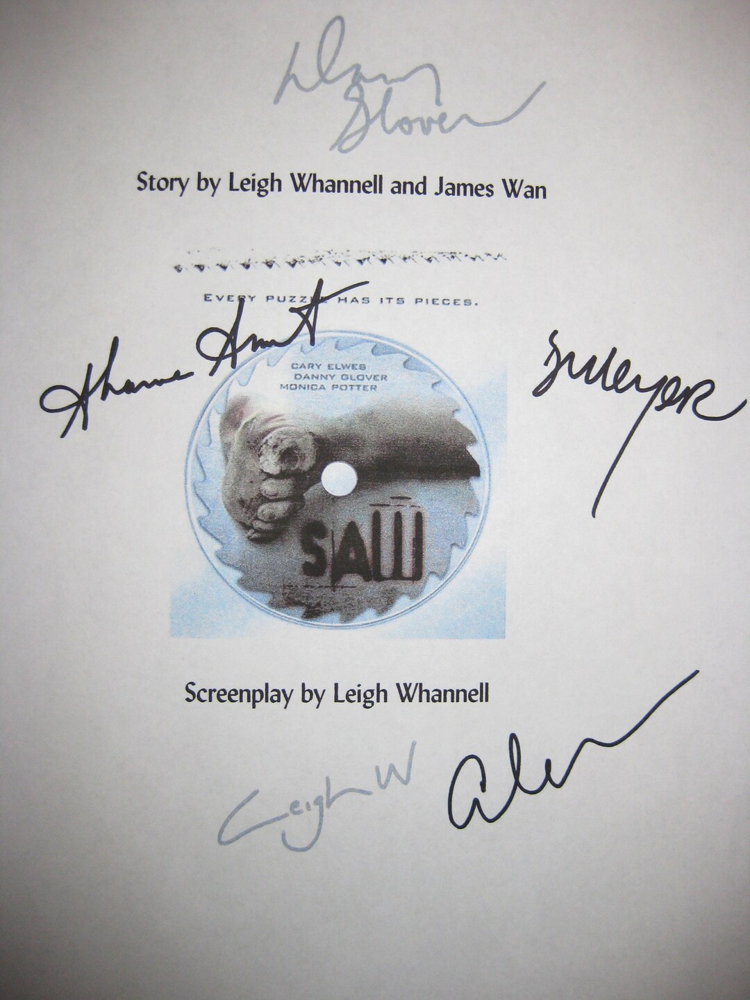 SAW Signed Film Movie Screenplay Script X5 Autograph Danny Glover ...