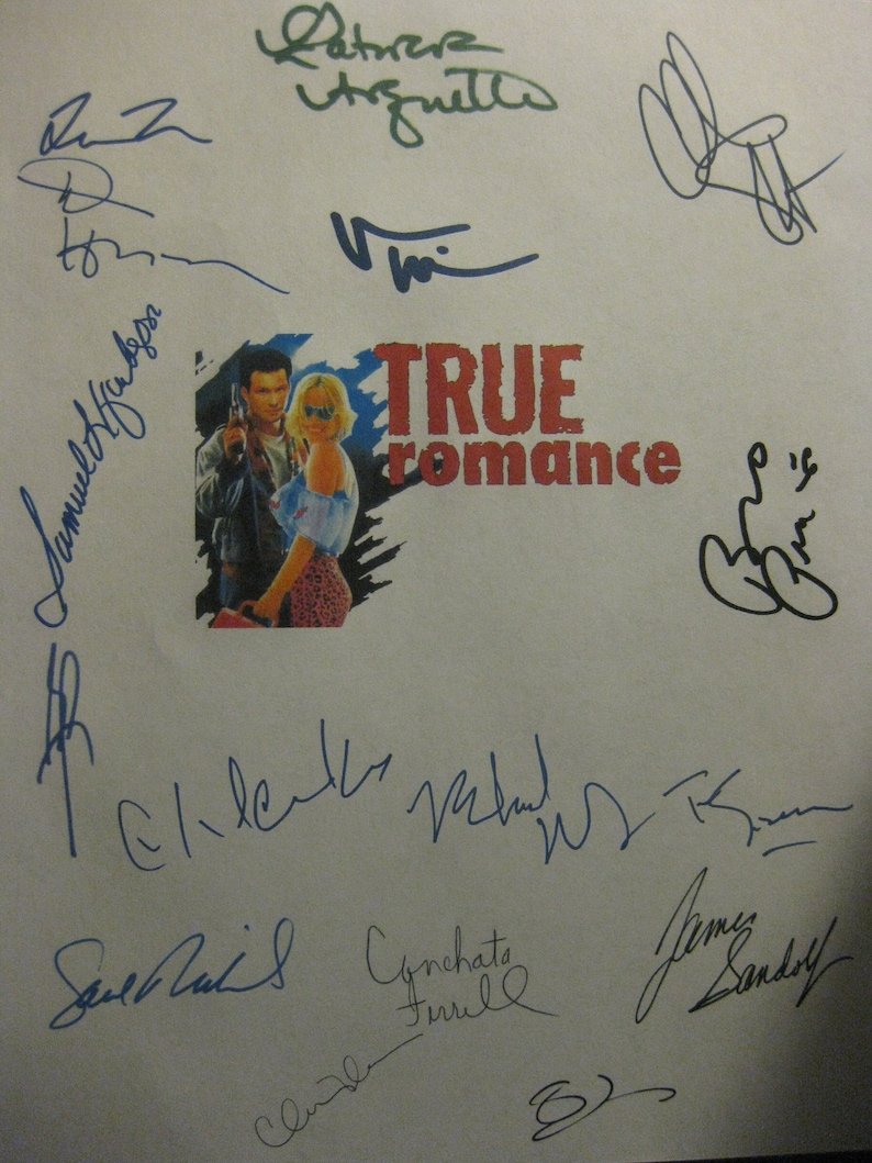True Romance Signed Movie Film Screenplay Script X16 Brad Pitt ...