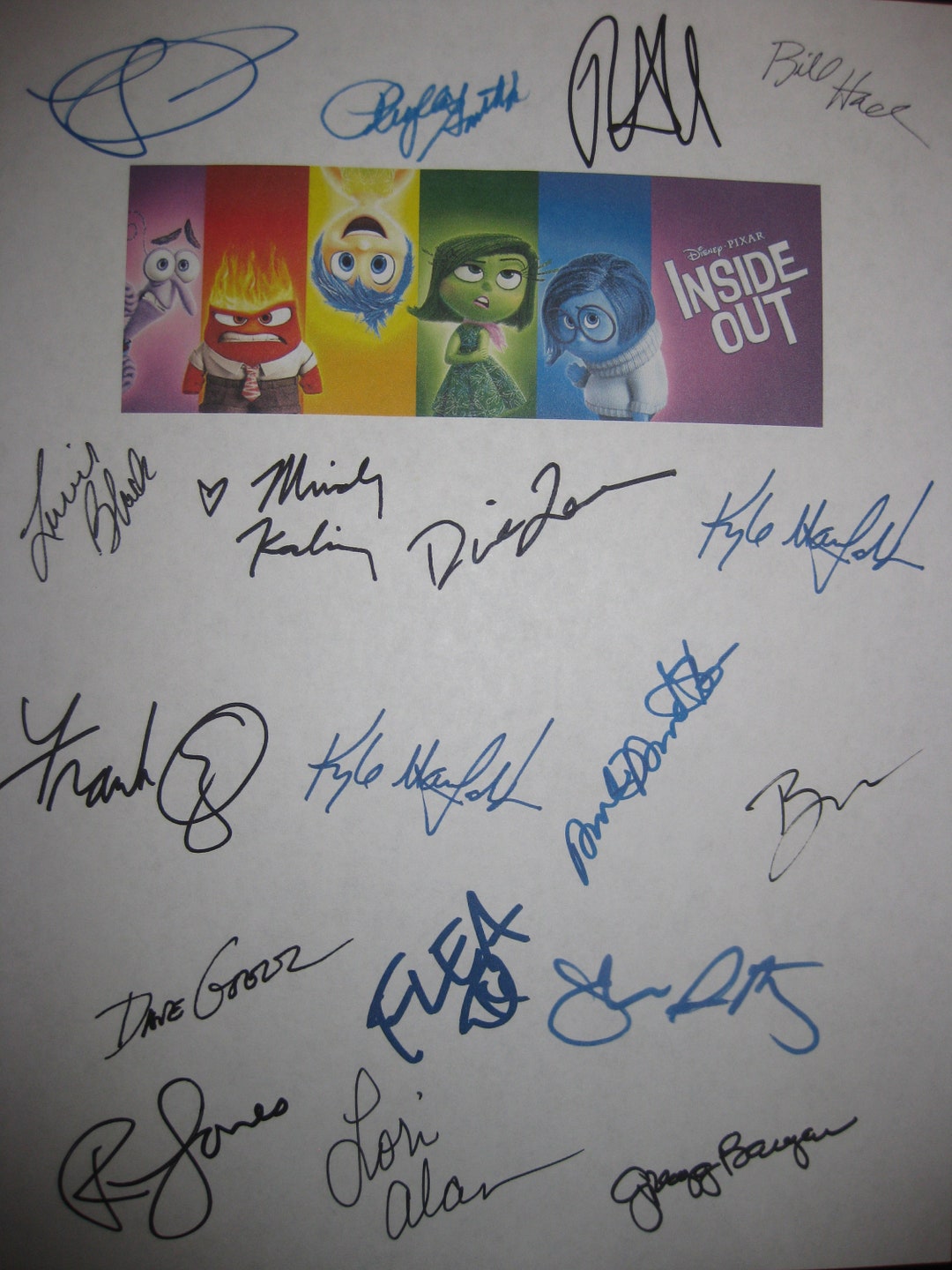 Inside Out Signed Film Movie Screenplay Script X18 Autograph Amy ...