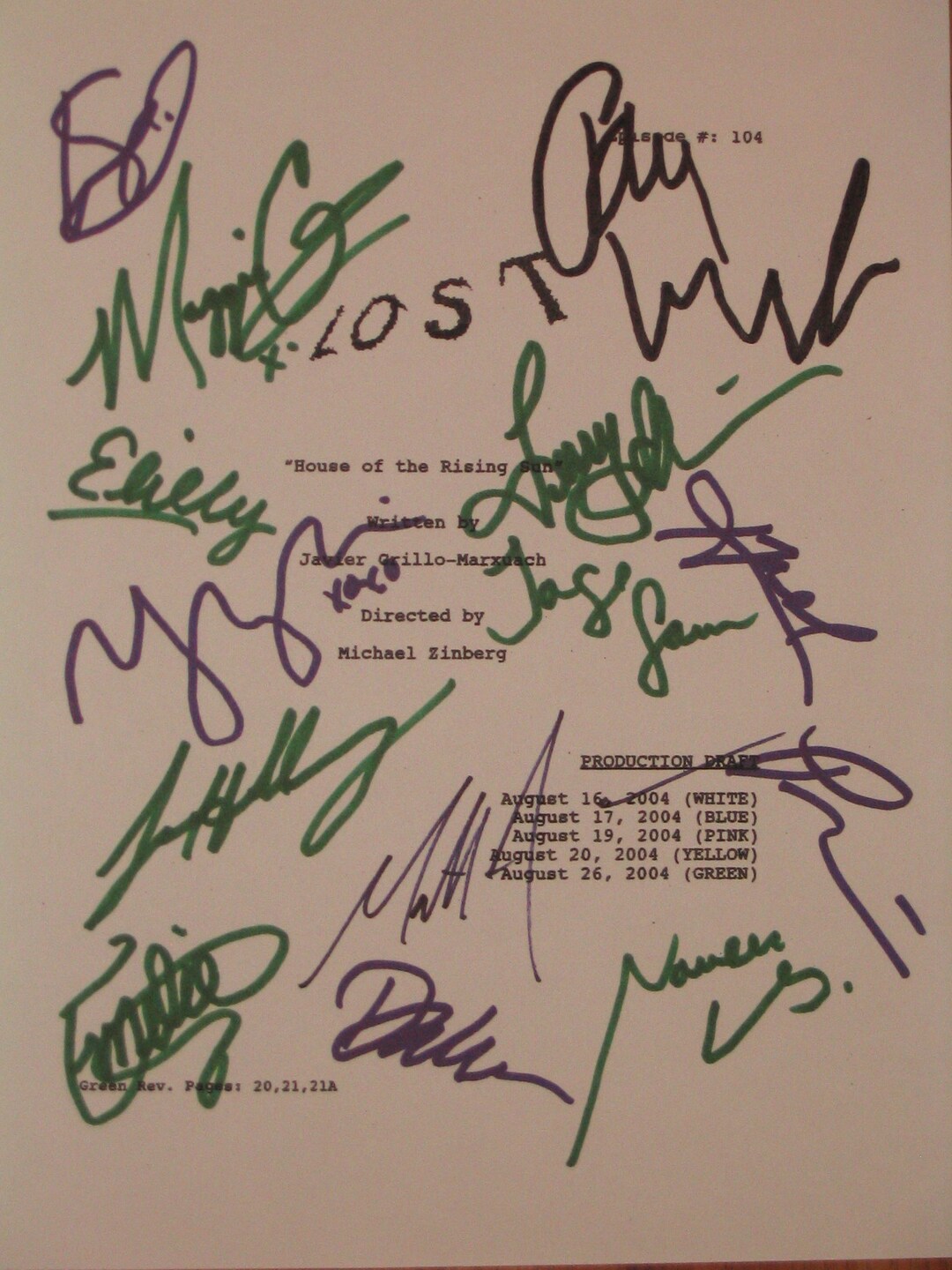 Lost Signed TV Script Screenplay Autographs Josh Holloway Matthew Fox ...