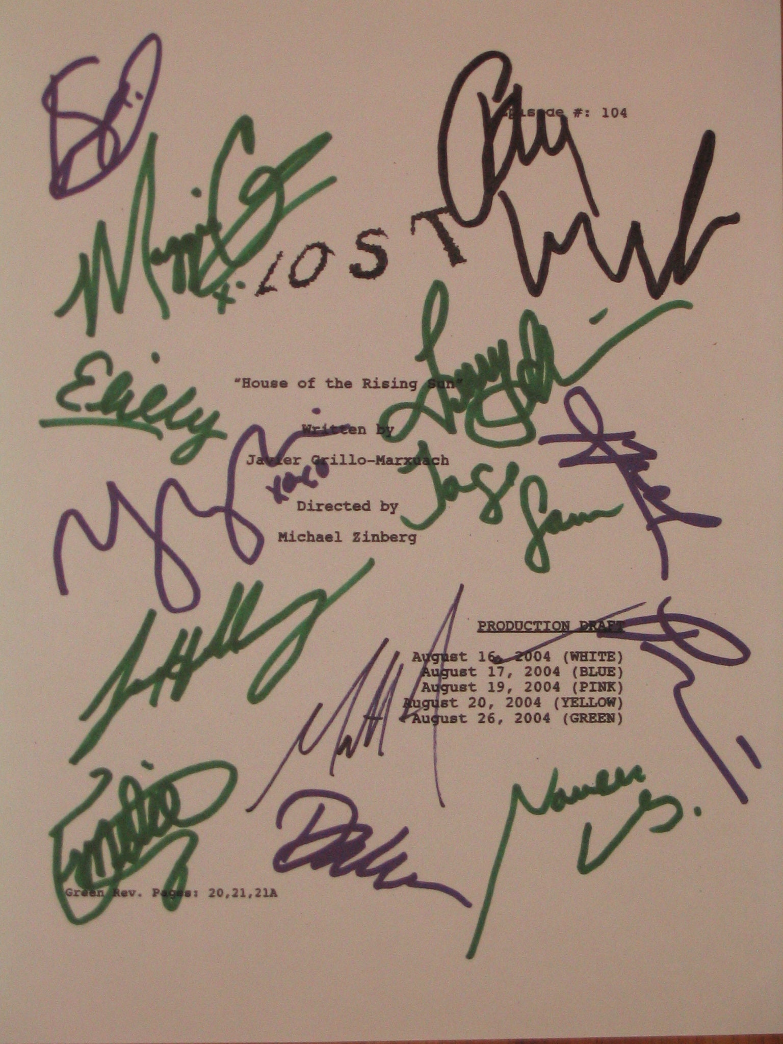 Lost Signed TV Script Screenplay Autographs Josh Holloway Matthew Fox ...