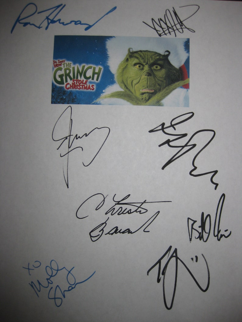 How the Grinch Stole Christmas Signed Film Movie Screenplay Script X8 ...