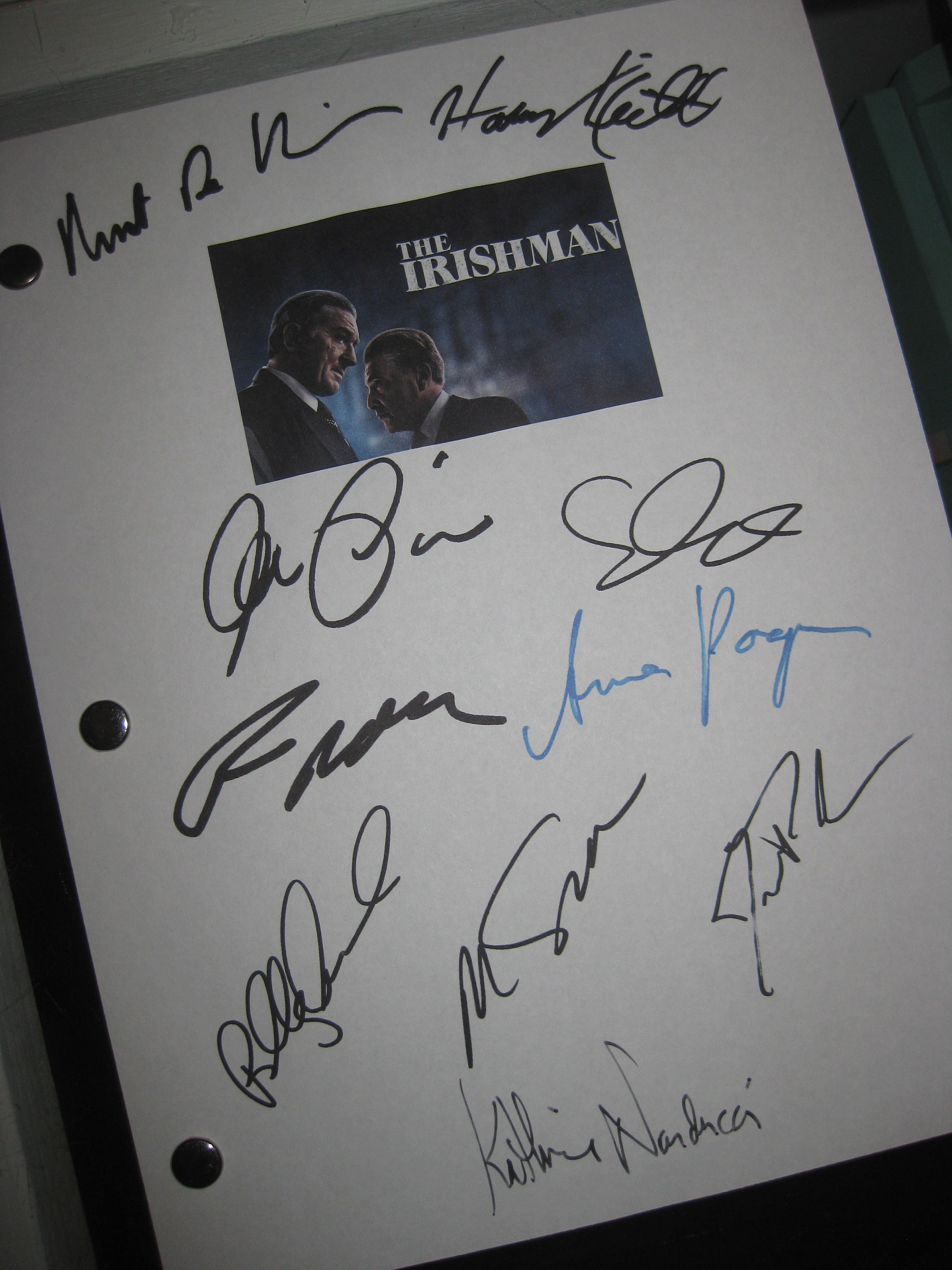 The Irishman Signed Movie Film Script Screenplay X10 Autograph Martin Scorsese Robert De Niro Al ...