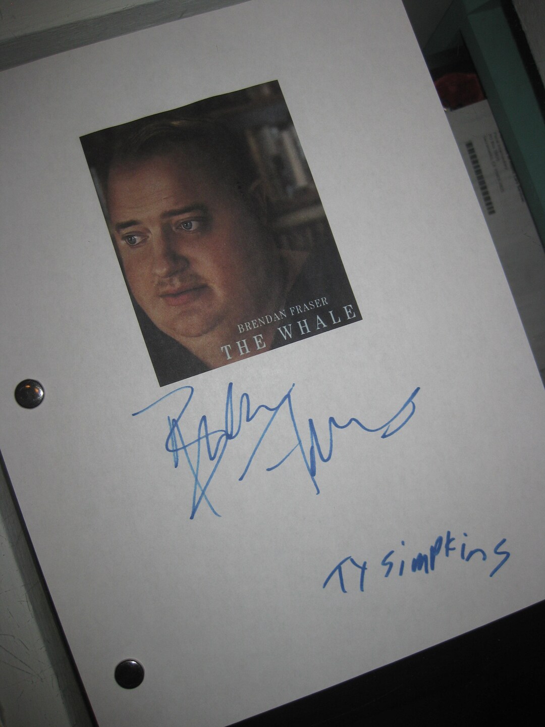 The Whale Signed Movie Film Script Screenplay X2 Autograph Brendan ...