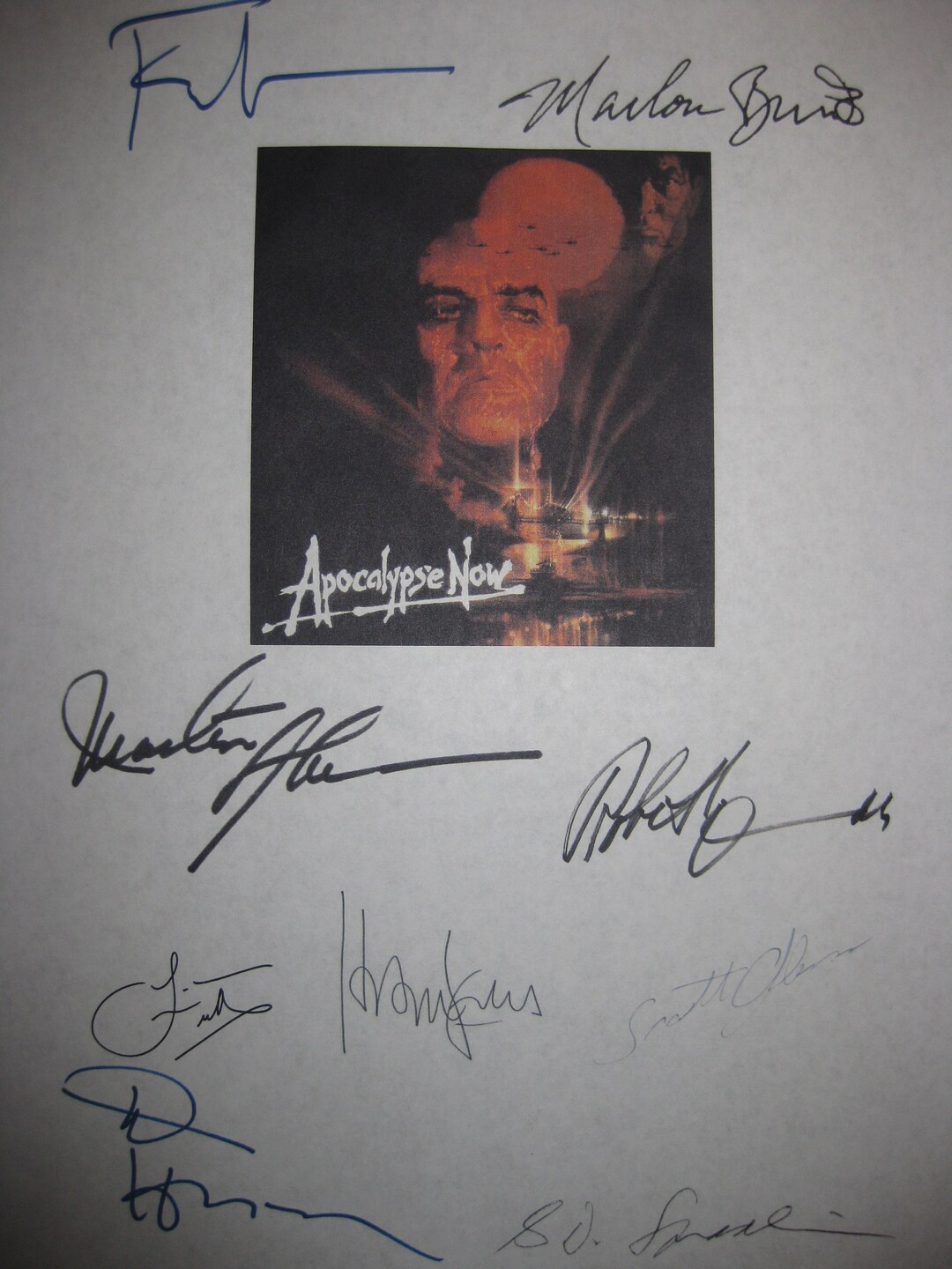 Apocalypse Now Signed Film Movie Screenplay Script X9 Autograph Marlon ...