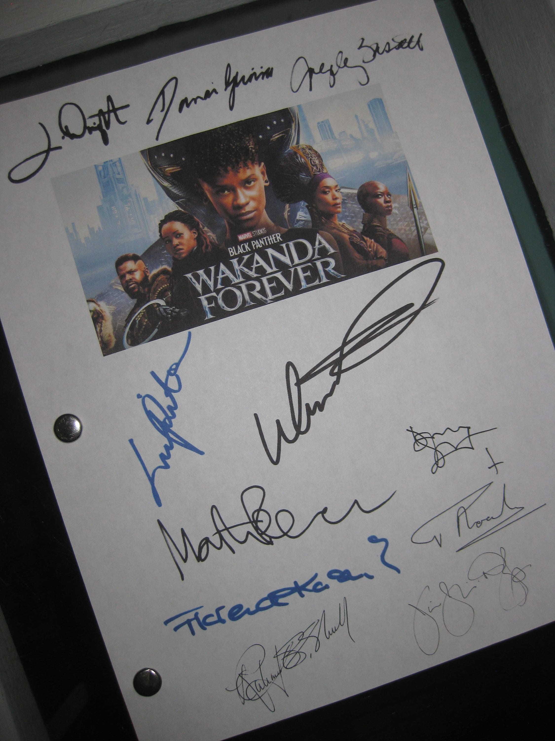 Black Panther Wakanda Forever Signed Movie Film Script Screenplay X11 Autograph Letitia Wright ...