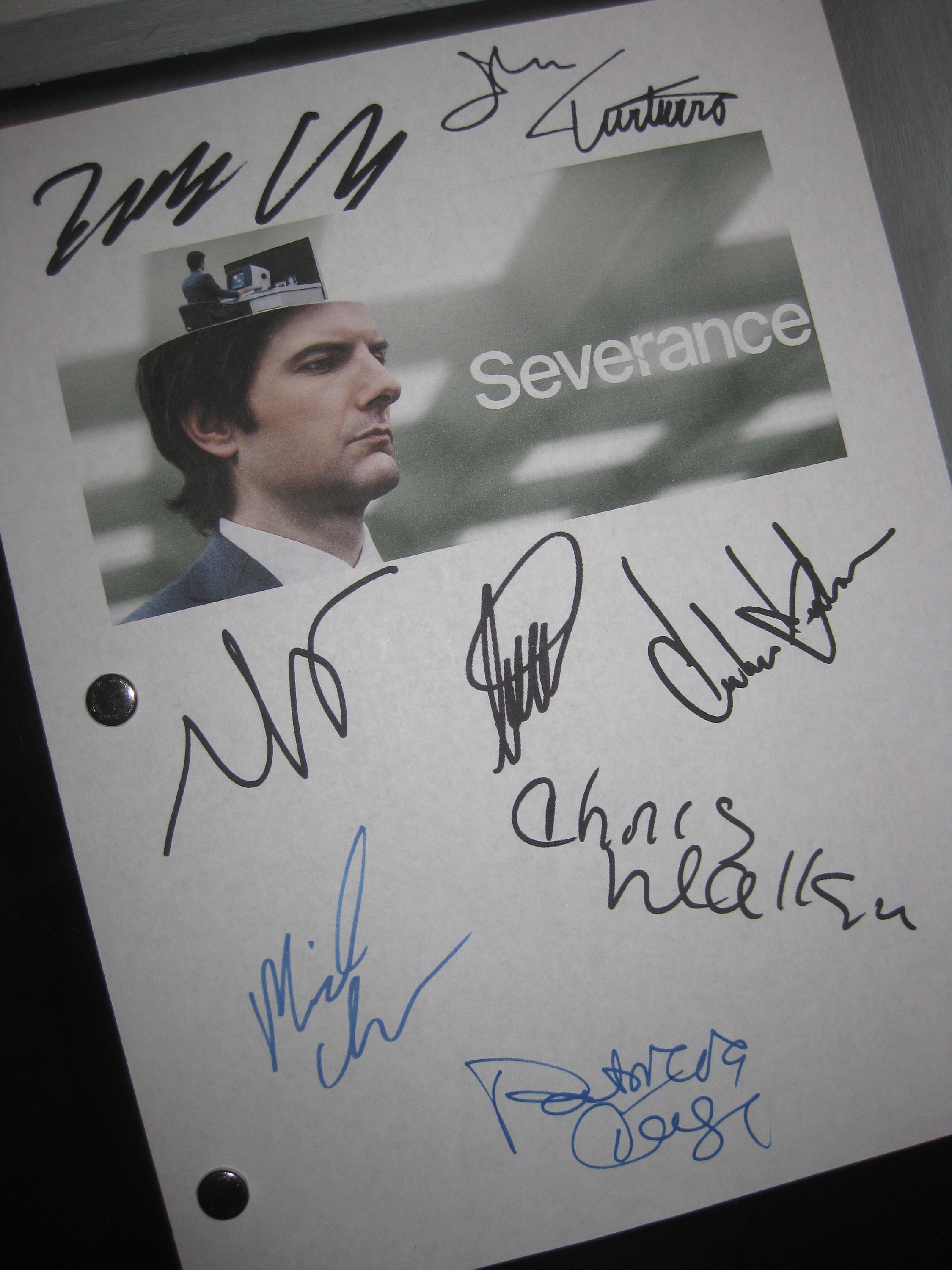 Severance Signed TV Pilot Script Screenplay Autographs X8 Adam Scott ...