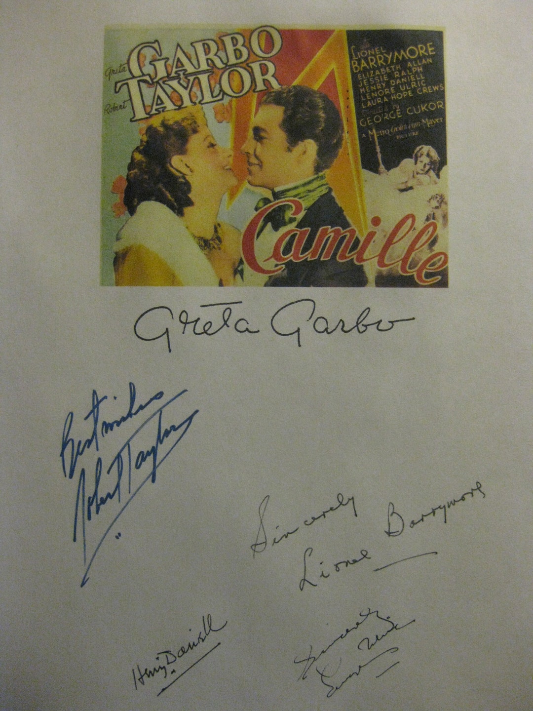 Camille 1936 Signed Film Movie Screenplay Script Autograph Greta Garbo ...