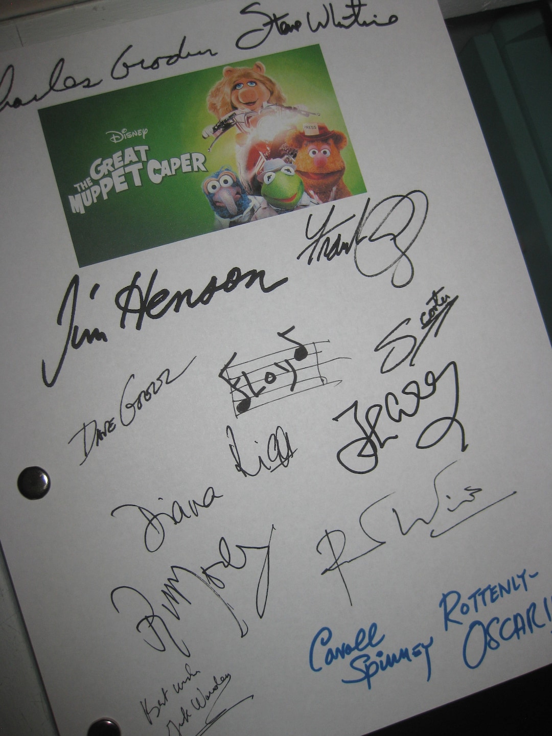 The Great Muppet Caper Signed Movie Film Script Screenplay X13 Autograph Jim Henson Frank Oz ...