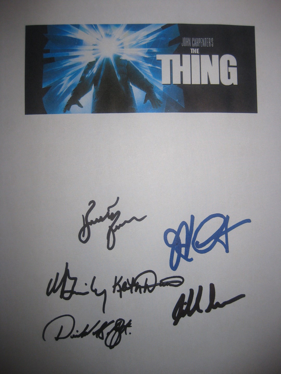 The Thing Signed Movie Film Screenplay Script Autographs Kurt Russell ...
