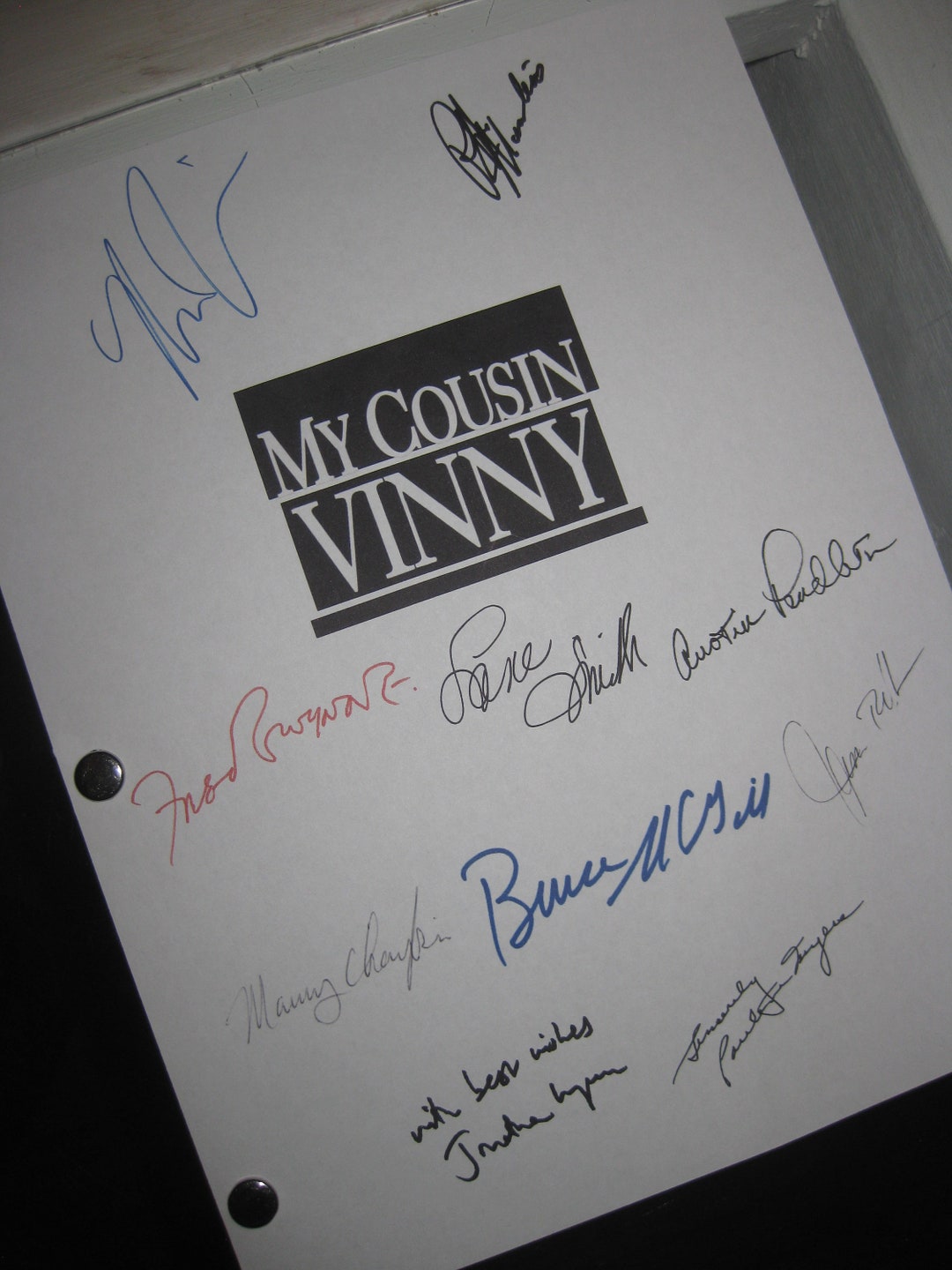 My Cousin Vinny Signed Film Movie Screenplay Script X10 Autograph Marisa Tomei Ralph Macchio ...