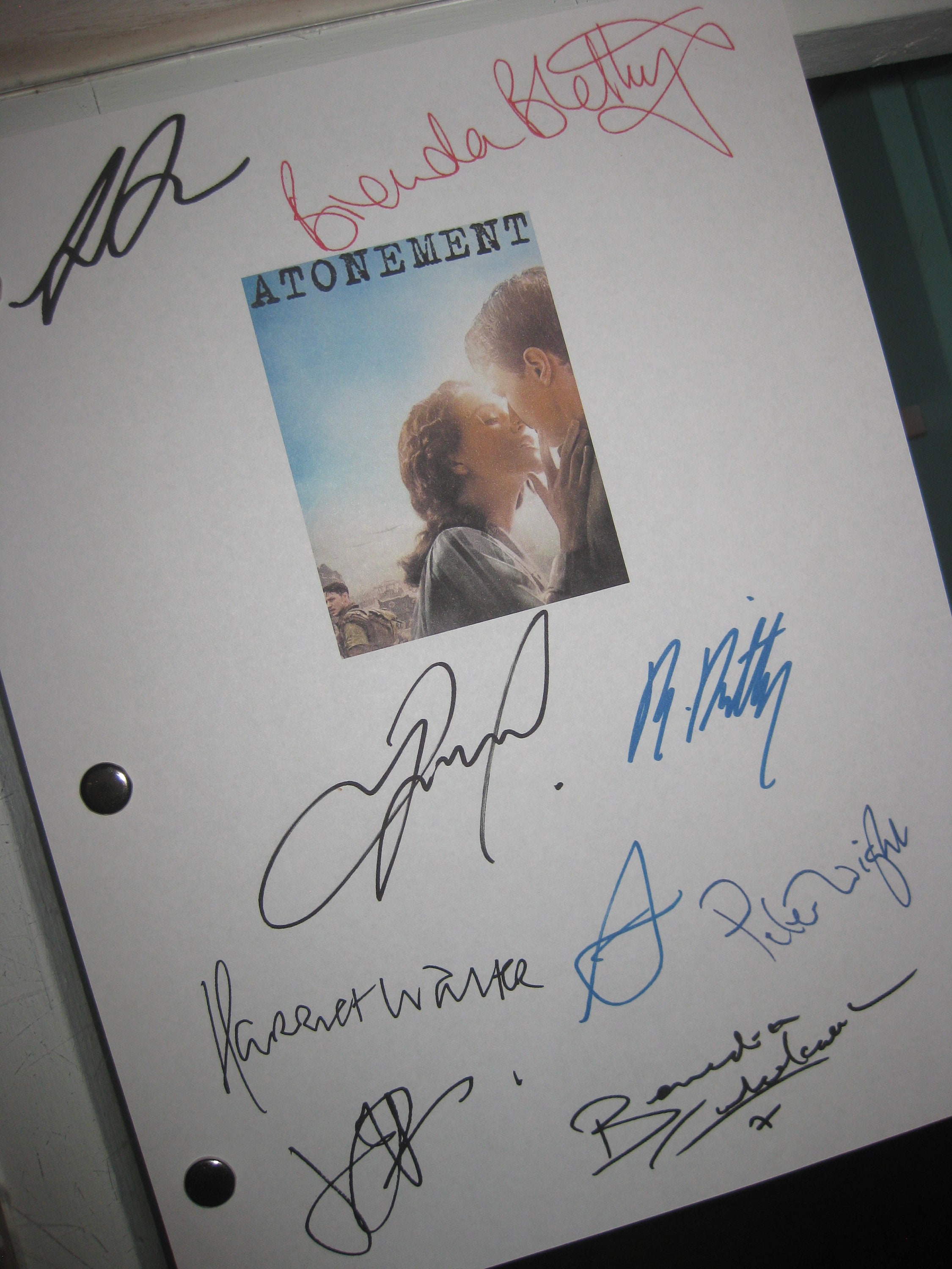 Atonement Signed Movie Film Script Screenplay X9 Autograph Keira ...