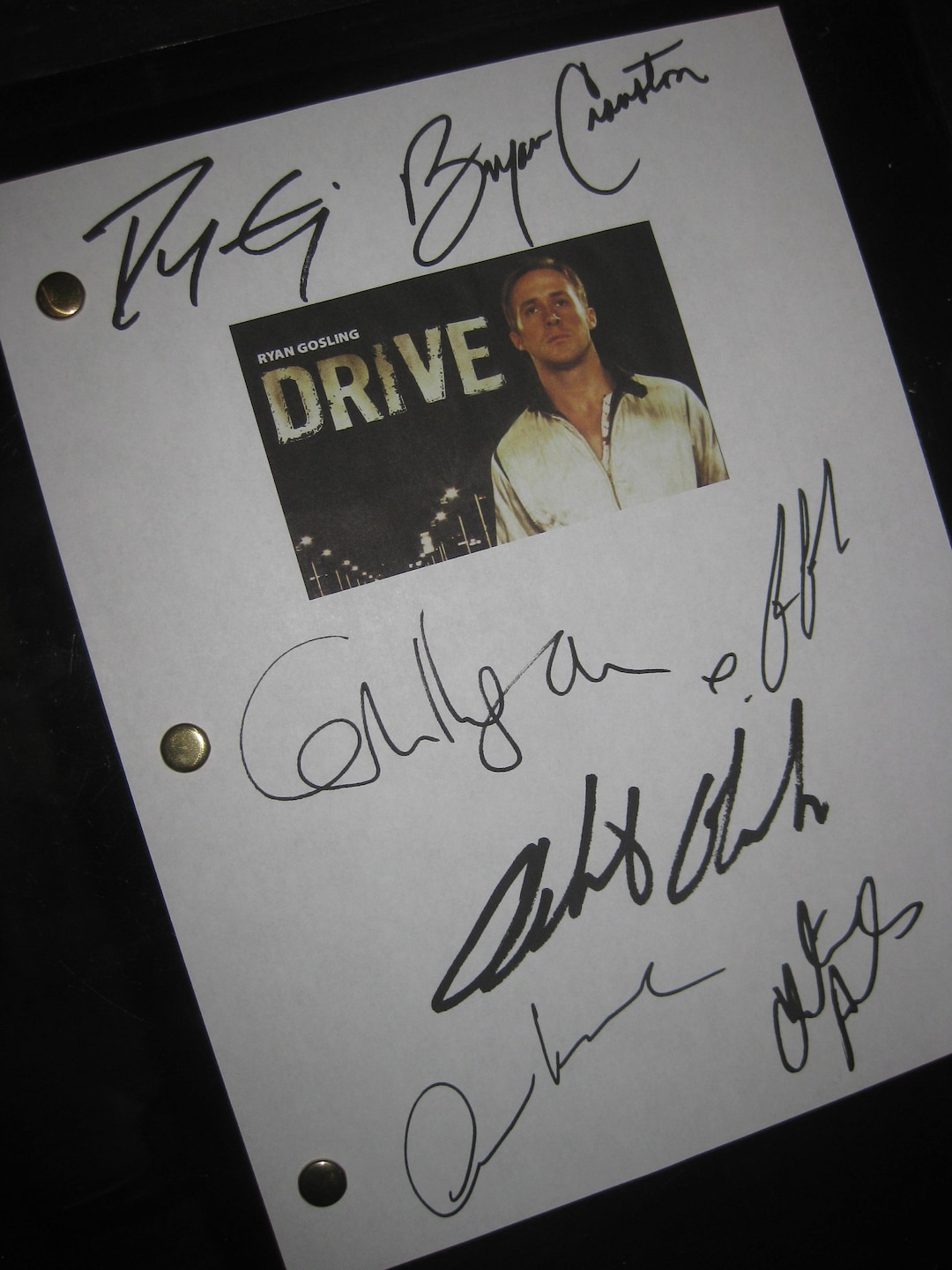 Drive Signed Film Movie Screenplay Script X7 Autographs Ryan Gosling ...