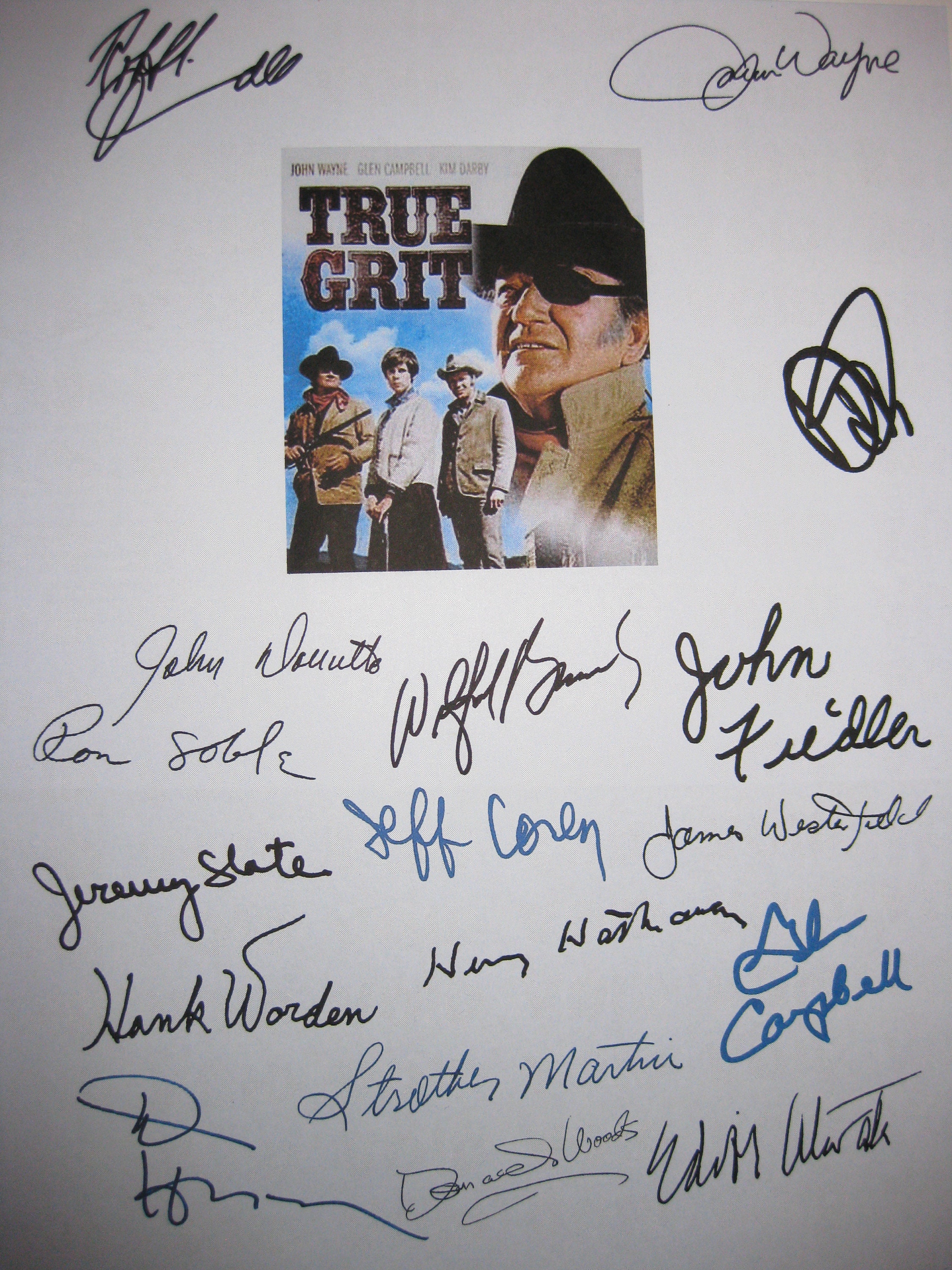 True Grit Signed Film Movie Script Screenplay X17 John Wayne Glen ...