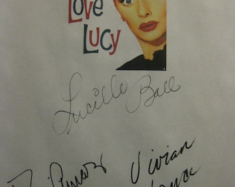 I Love Lucy TV Script Harpo Marx Signed Lucille Ball, Desi Arnaz ...