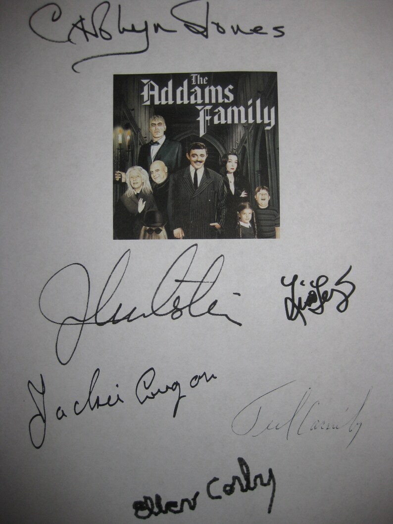 The Addams Family Signed TV Script Screenplay X6 Autograph Carolyn ...