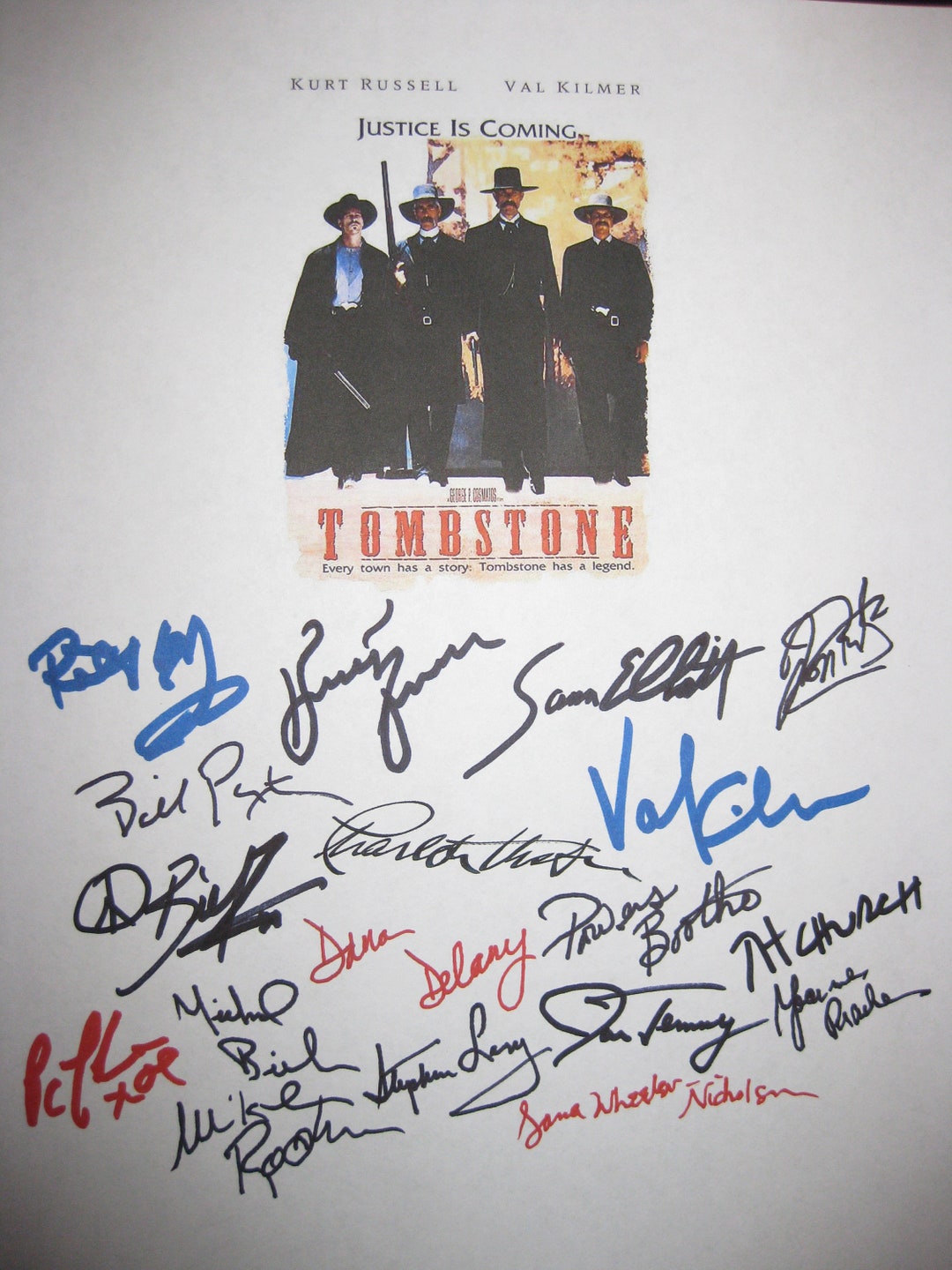 Tombstone Signed Film Movie Script Screenplay X18 Autographs Charlton ...