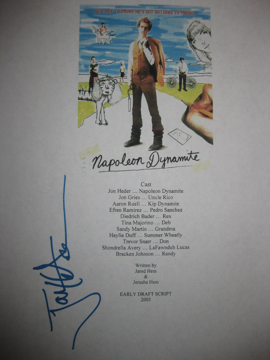Napoleon Dynamite Signed Film Movie Script Screenplay Manuscript Jon ...