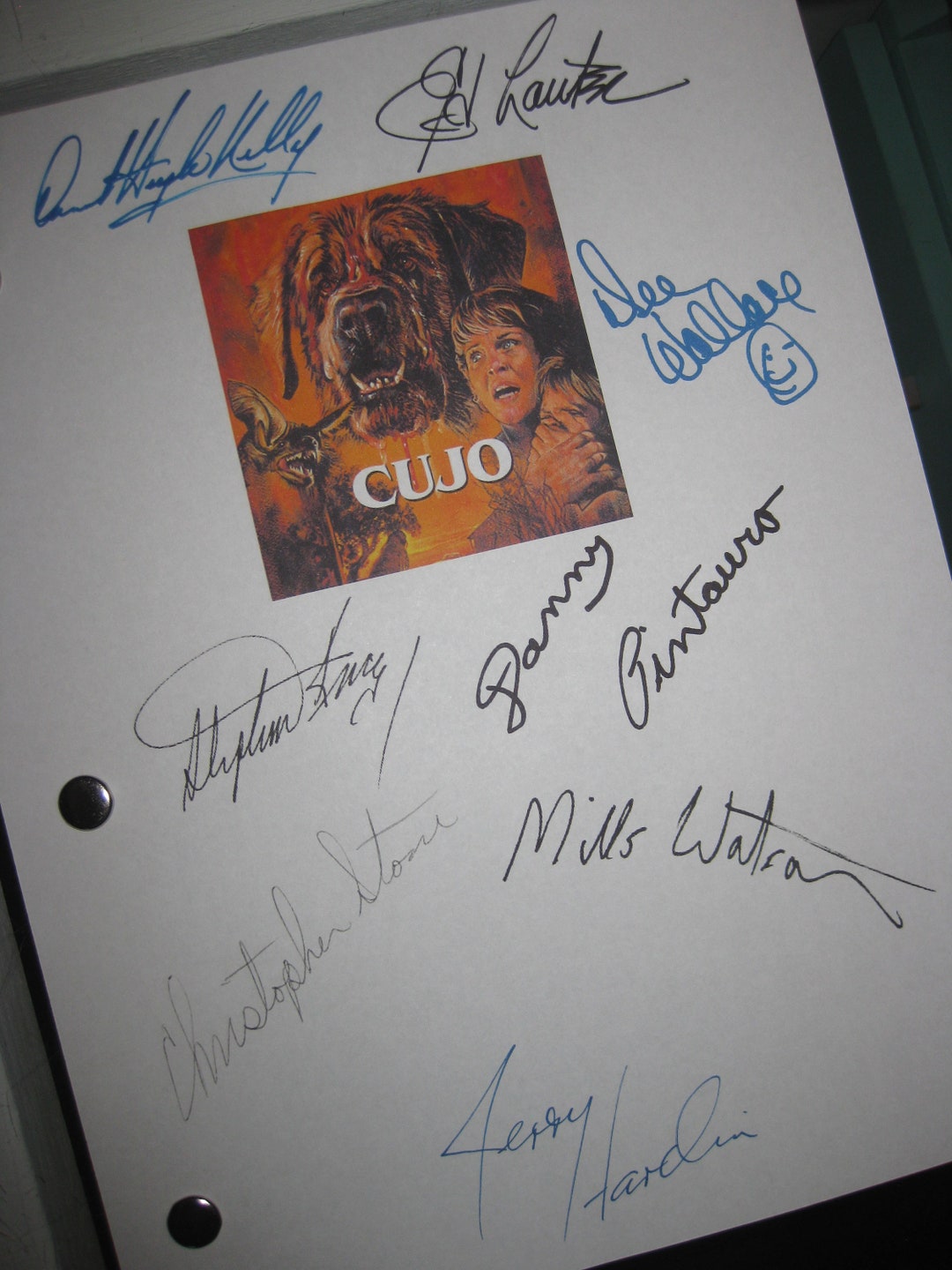 Cujo Signed Movie Film Script Screenplay X8 Autograph Stephen King Dee ...