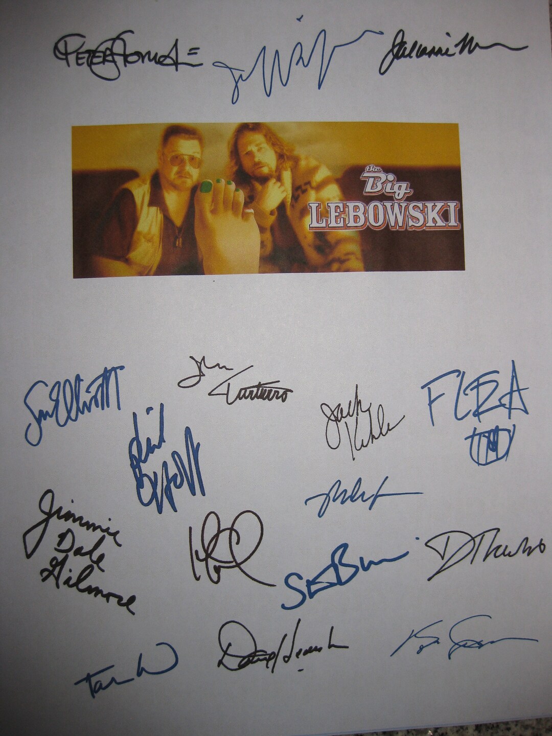The Big Lebowski Signed Movie Script Screenplay X16 Jeff Bridges Philip ...
