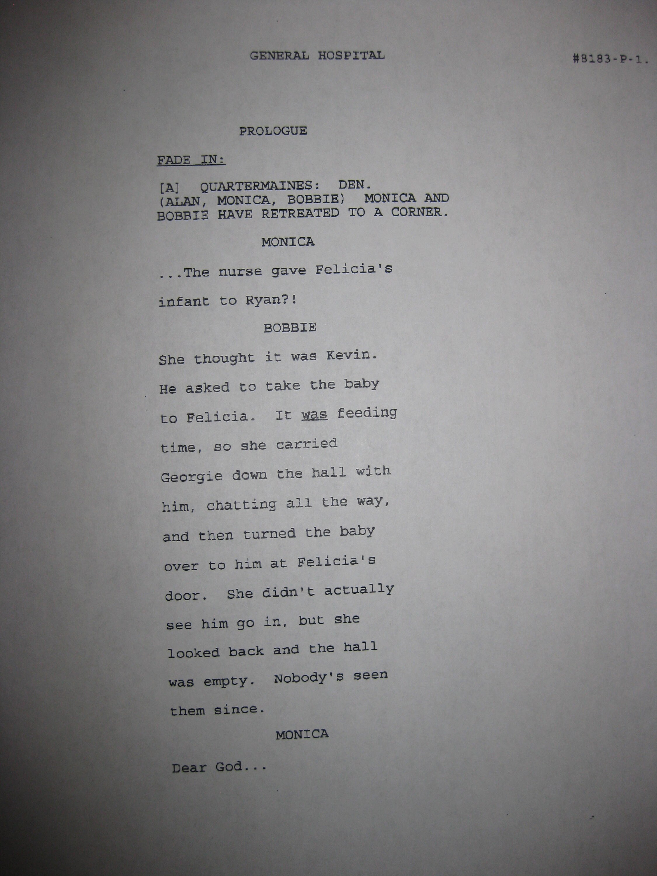 General Hospital Signed TV Script Screenplay 1995 Autograph X12 Michael ...