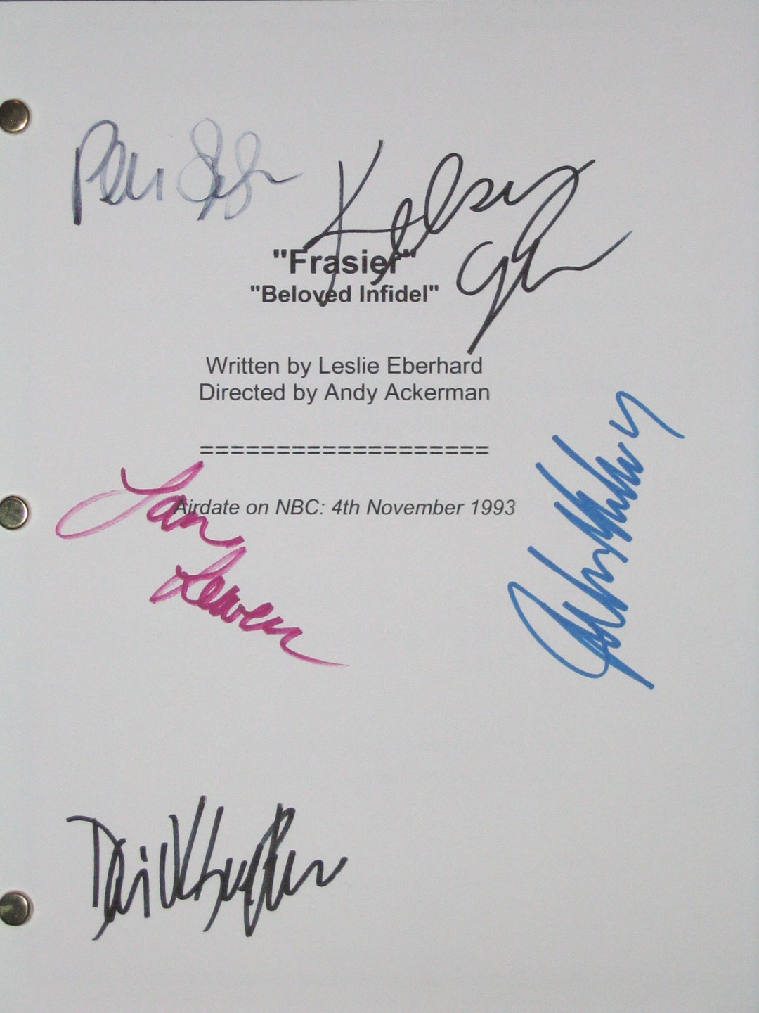 Frasier TV Cast Signed Script Screenplay X7 Autograph Kelsey Grammer ...