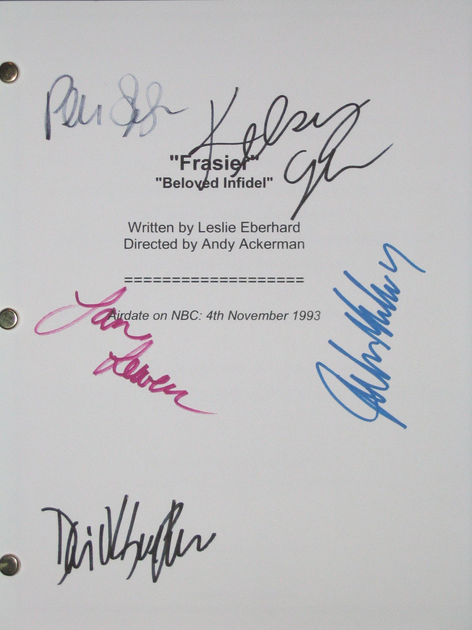 Frasier TV Cast Signed Script Screenplay X7 Autograph Kelsey Grammer ...