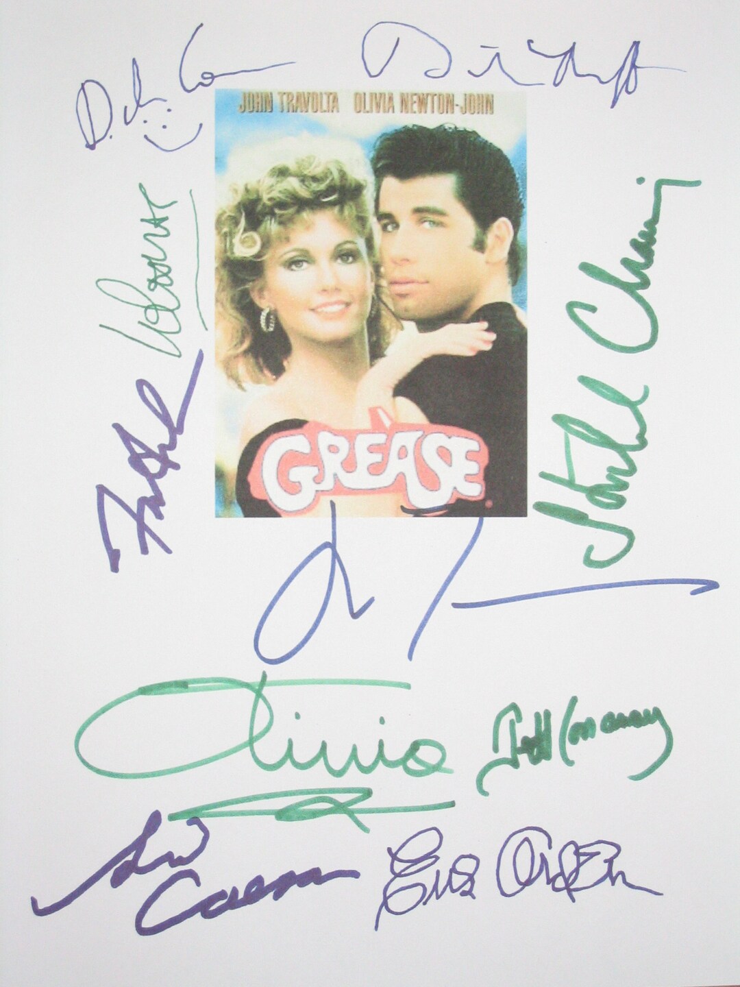 Grease Signed Film Movie Screenplay Script X10 Autographs John Travolta ...