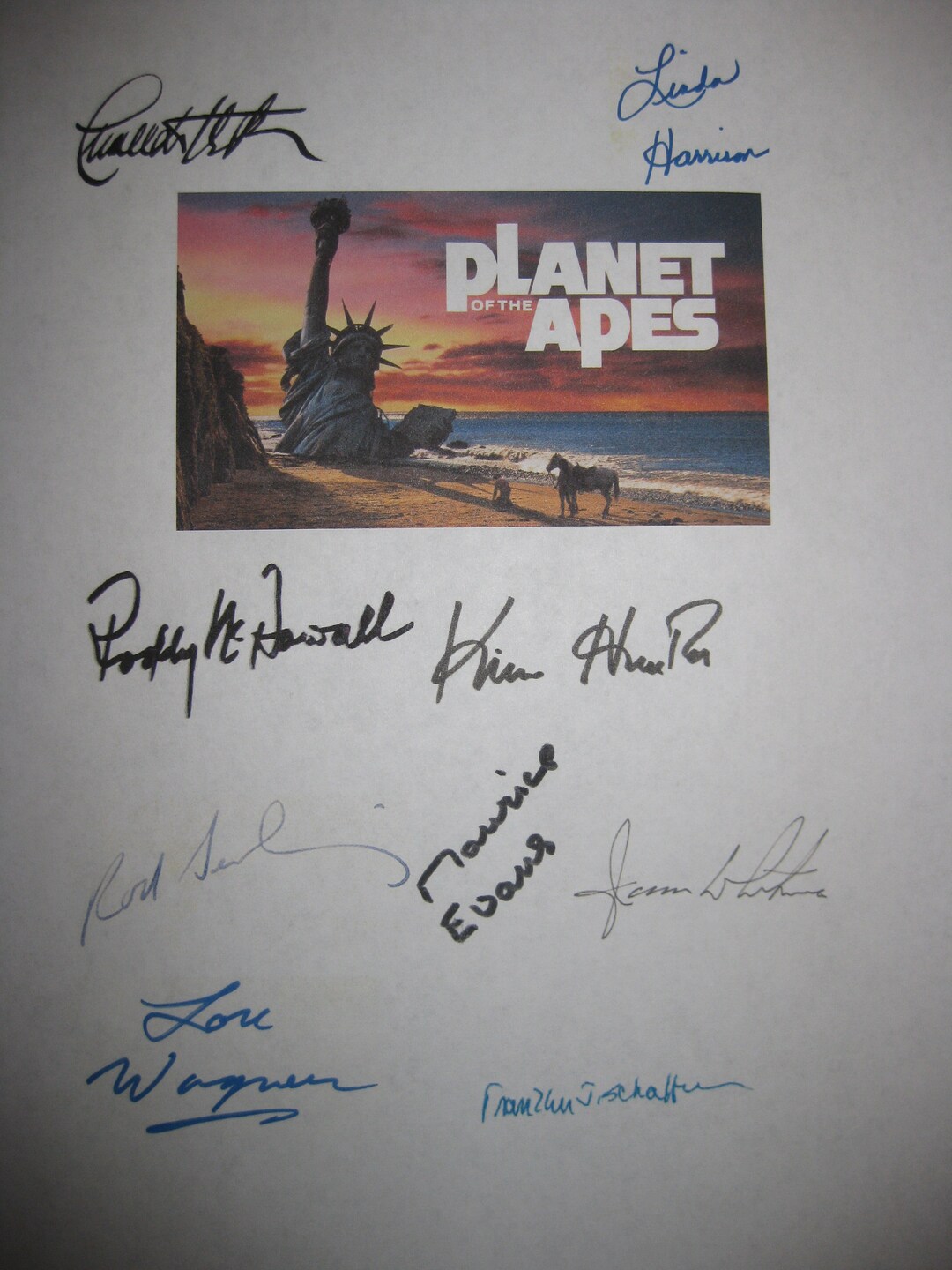 Planet of the Apes Signed Movie Film Script Autograph Charlton Heston ...