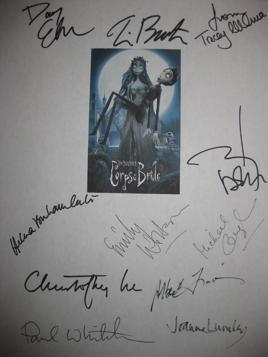Corpse Bride Signed Film Movie Screenplay Script X11 Autographs Danny ...