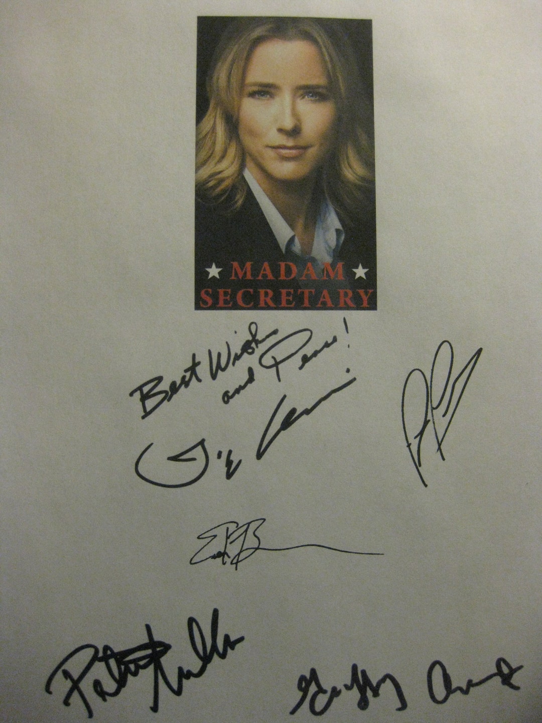 Madam Secretary Signed TV Script Screenplay X5 Autographs Tea Leoni Tim ...