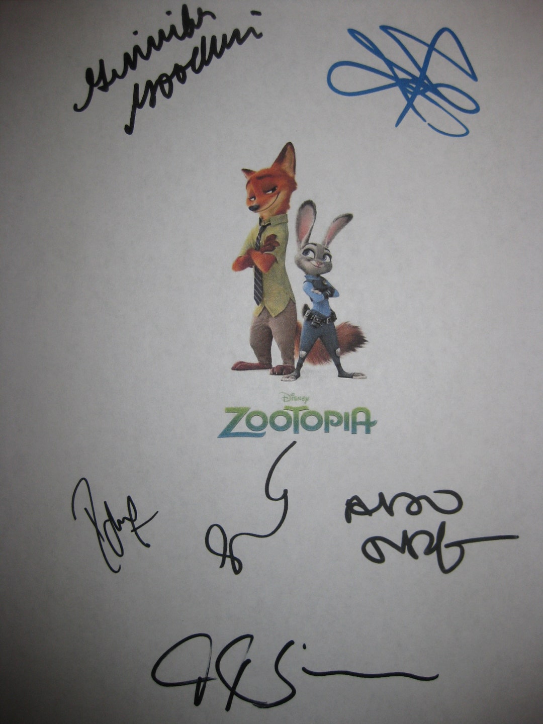 Zootopia Signed Film Movie Screenplay Script X6 Autograph Ginnifer ...