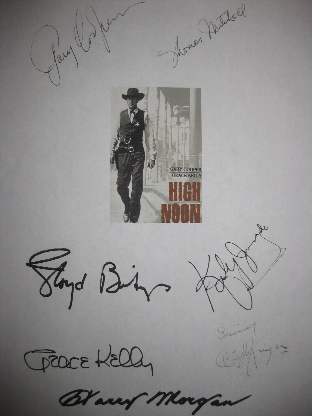High Noon Signed Film Movie Script Screenplay X7 Autographs Gary Cooper ...
