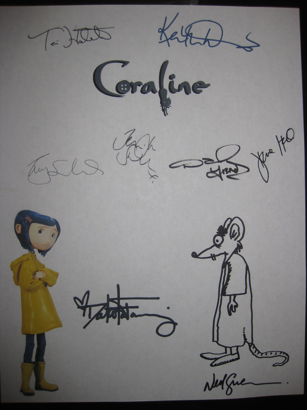 Coraline Signed Film Movie Screenplay Script X8 Dakota Fanning Teri ...