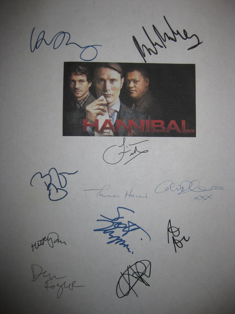 Hannibal Signed TV Script Screenplay X11 Autographs Hugh Dancy Mads ...