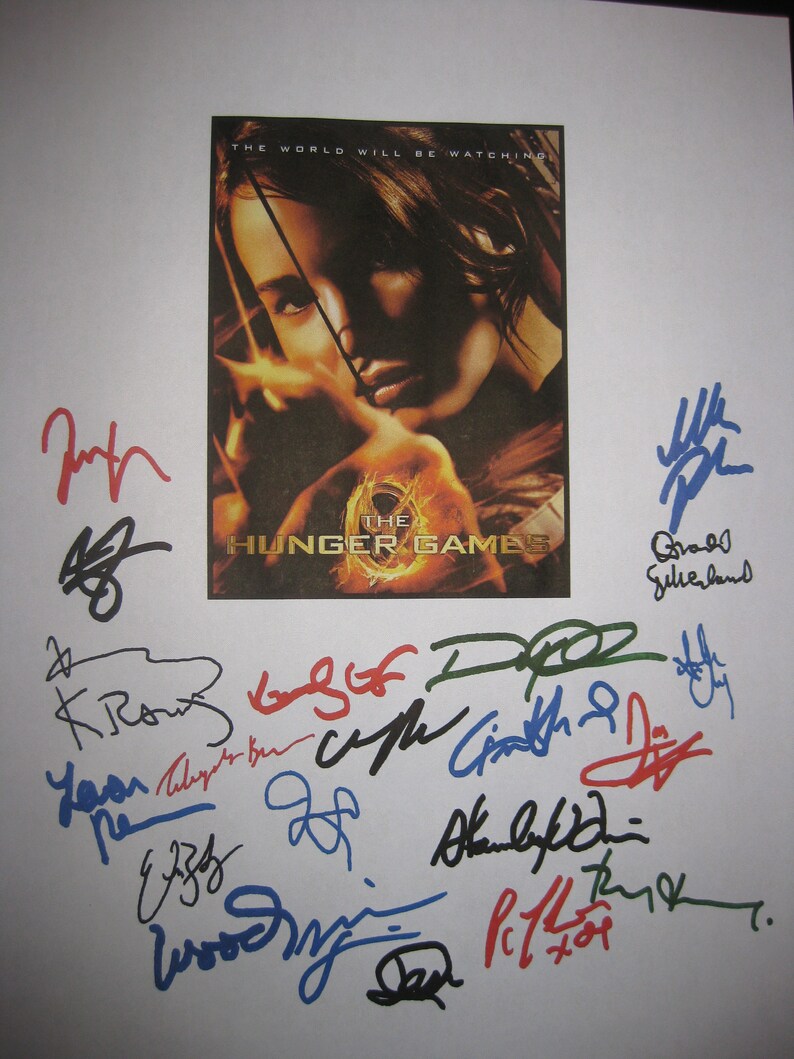 Hunger Games Signed Film Movie Screenplay Script X21 Autograph Jennifer ...