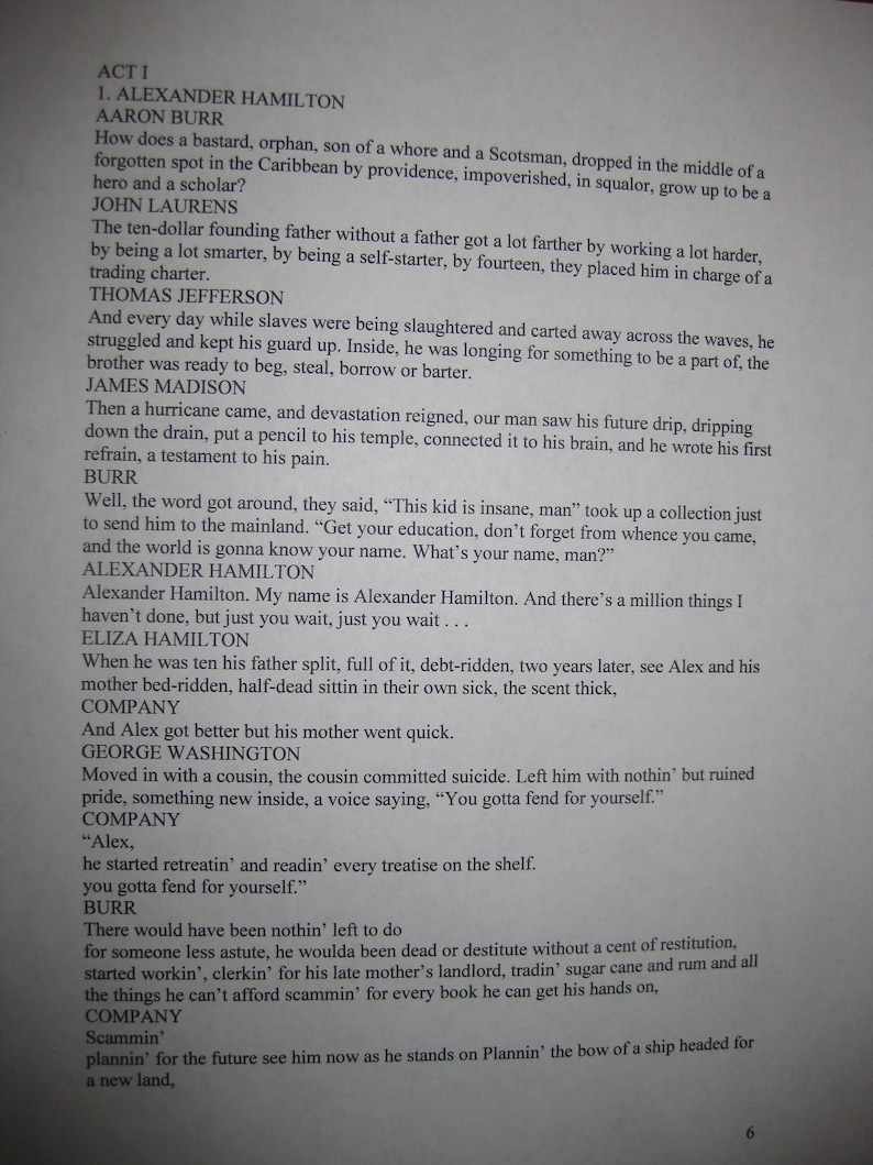 Hamilton Signed Broadway Musical Script X11 Autograph Lin-manuel ...