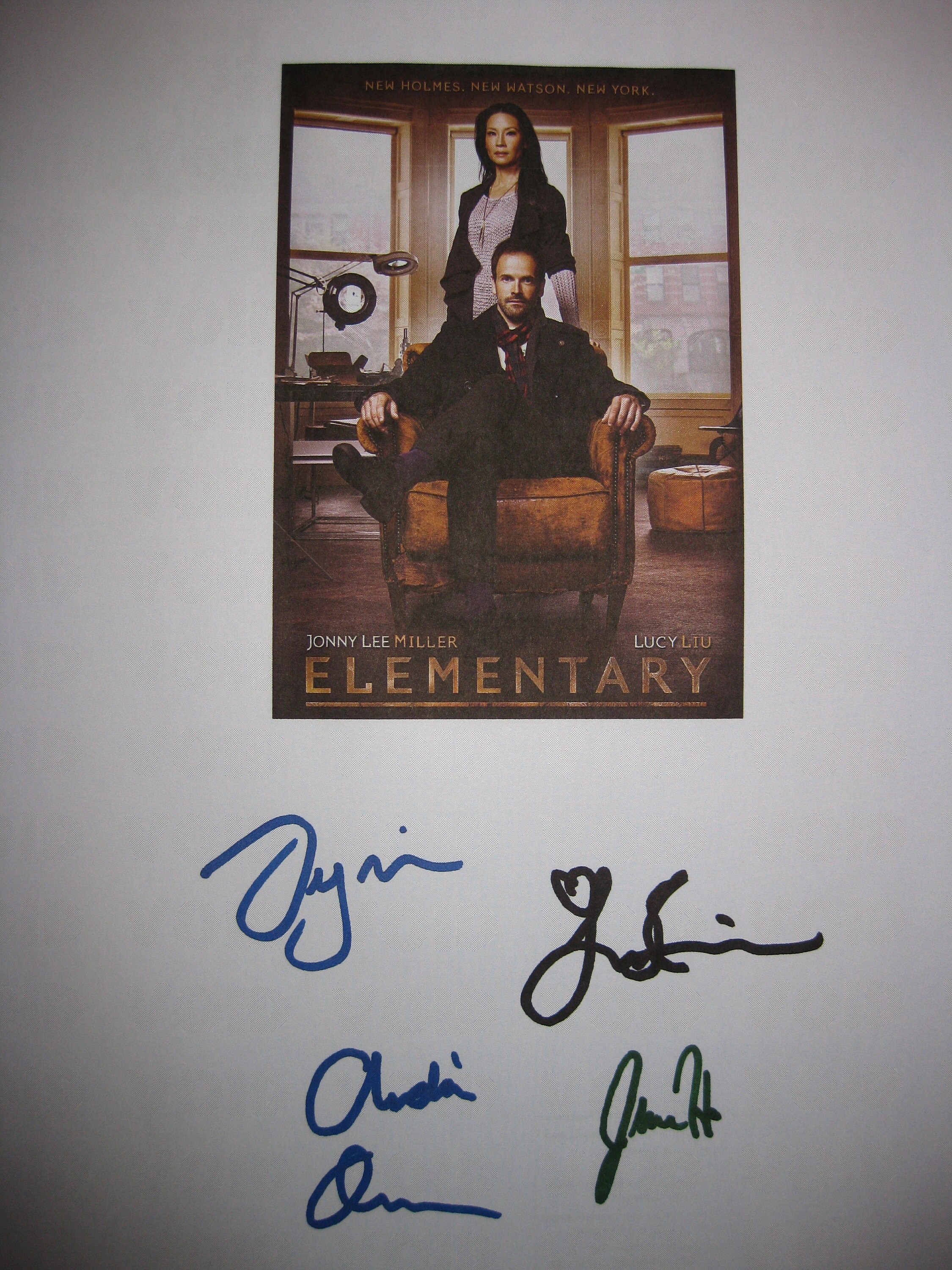 Elementary Signed TV Script Screenplay Autograph X4 Jonny Lee Miller ...